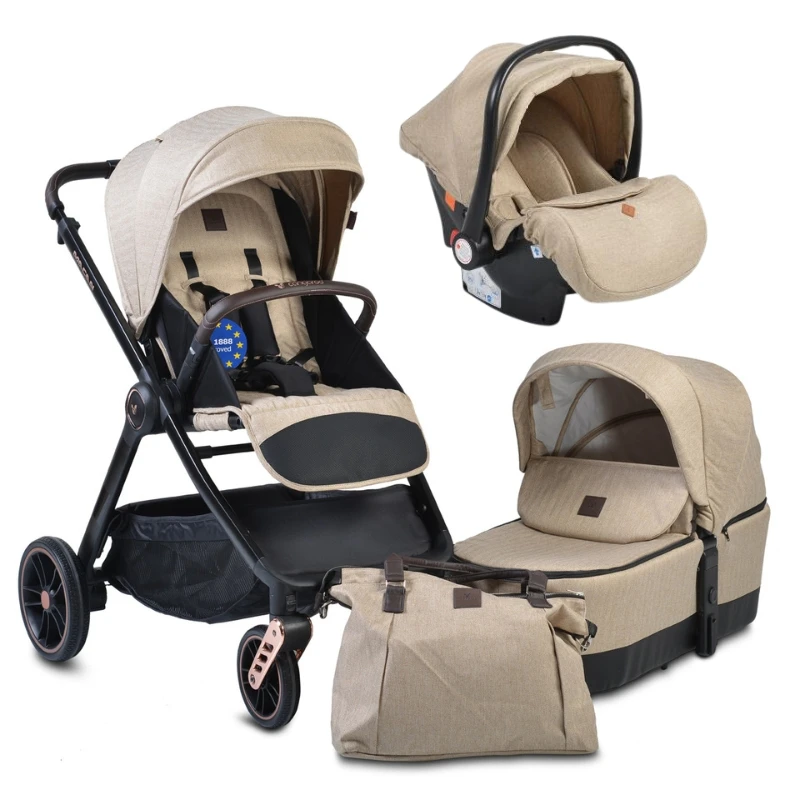 Cangaroo Macan kolica za bebe 3u1 Beige, 0m+ :: 4Kids