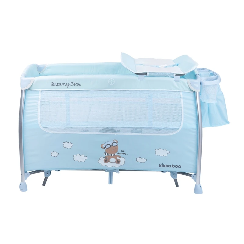 Kikka Boo prenosivi krevetac Dreamy Bear Mint 2 Nivoa :: 4Kids