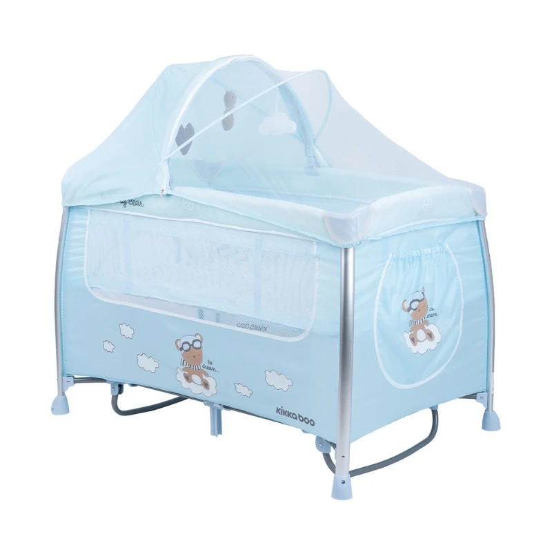 Kikka Boo prenosivi krevetac Dreamy Bear Mint 2 Nivoa :: 4Kids